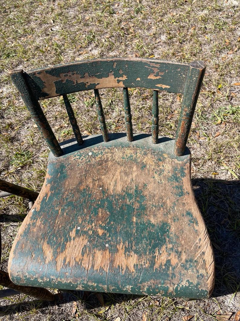Antique Short Back Chairs Primitive Chairs Pair of Wood | Etsy