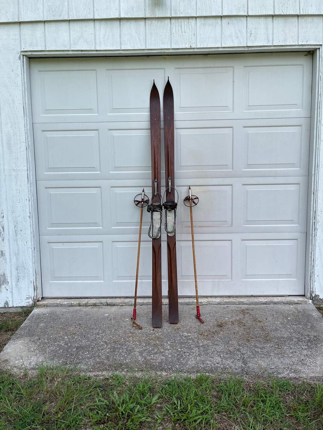 Antique Skis, Ski Poles, Wood Snow Ski, Pair of Skis,sports, Photo Prop ...