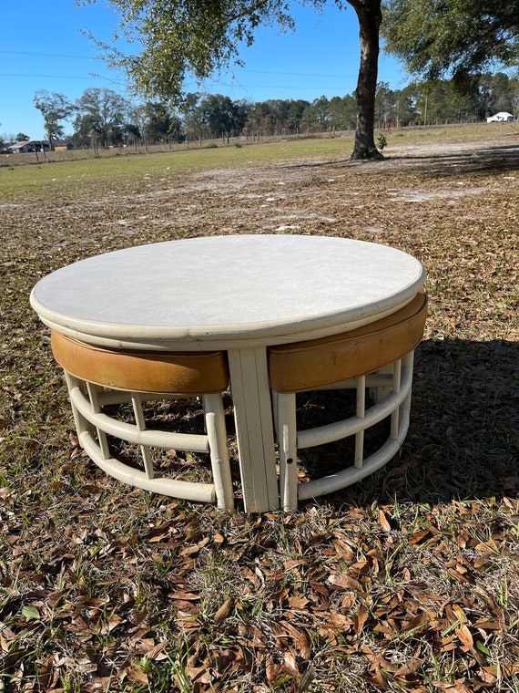 Round tea table with chairs store