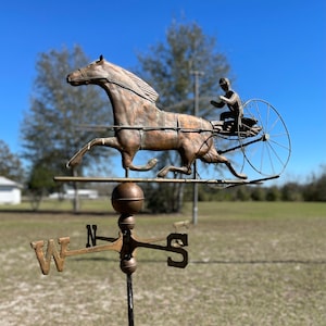 Antique Horse and Sulky Weathervane With Directional, Folk Art ...
