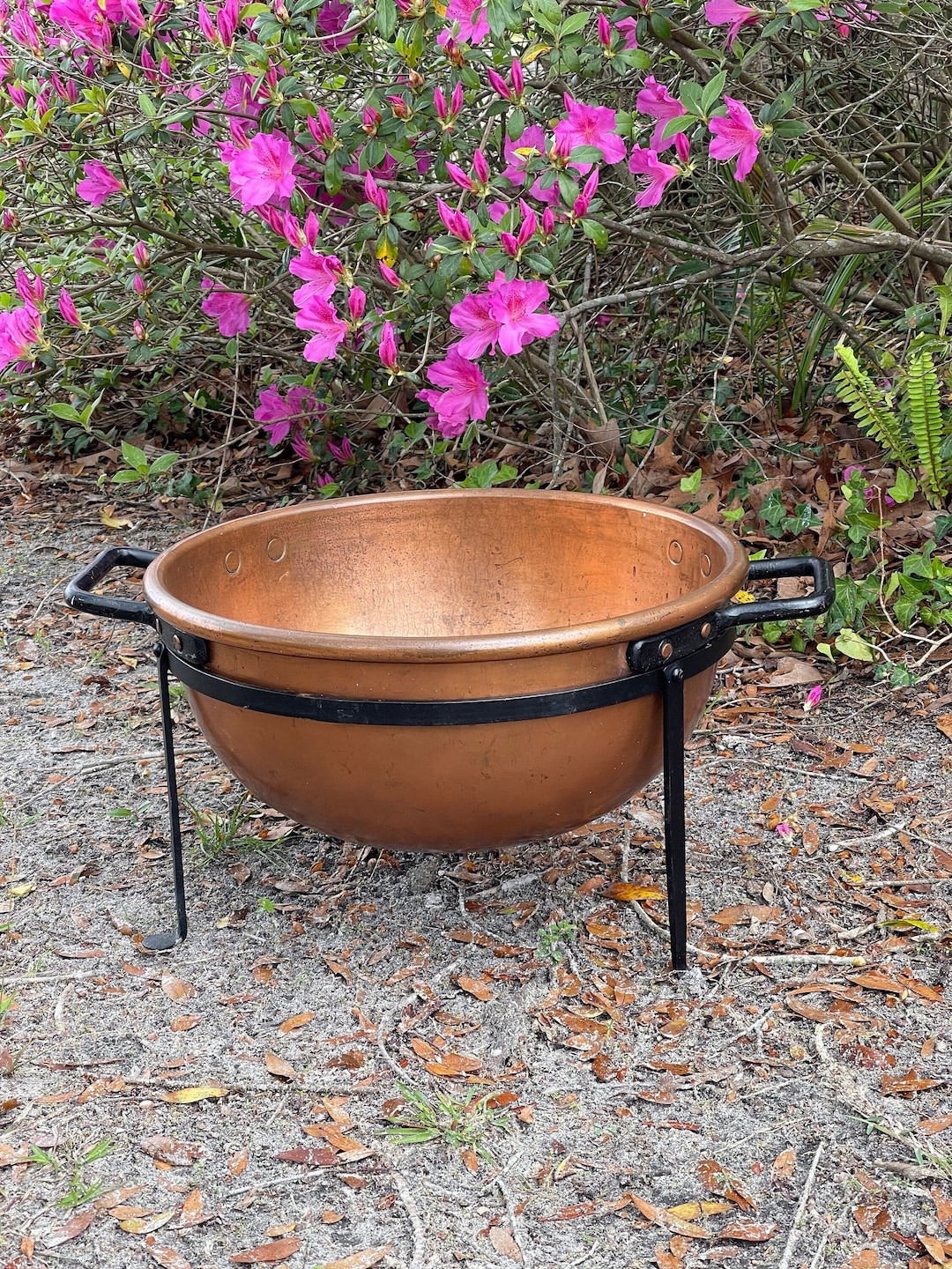 COPPER CANDY KETTLE, Large Copper Cauldron, Apple Butter Kettle ...