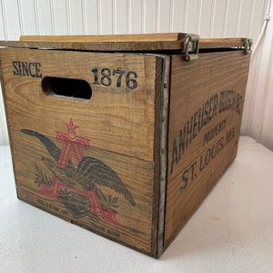 Budweiser Crate, Beer Crate, Wood Crate, Wood Box, Vintage Crate, Bar ...