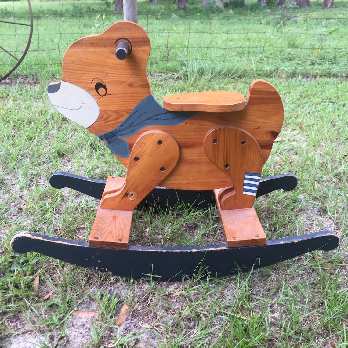 Wood Rocking Bear Farmhouse Decor Riding Toy Vintage Bear | Etsy