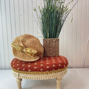 Vintage Footstool, Vintage Ornate Ottoman, Upholstered Foot Stool ...