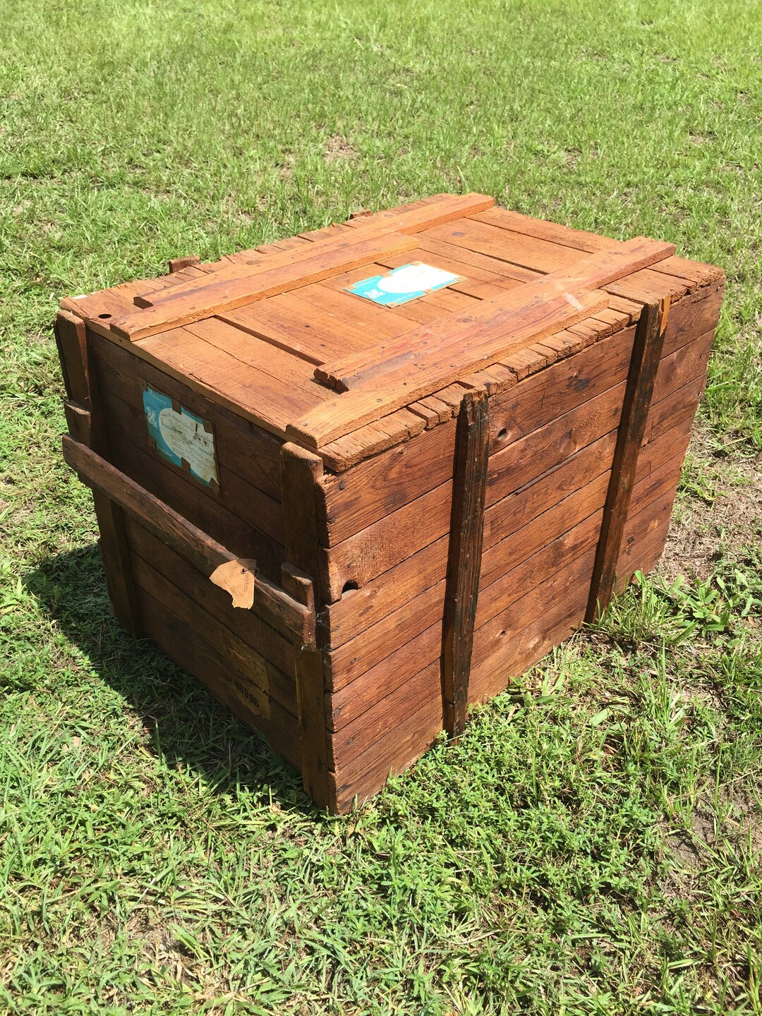 Wood Crate Coffee Table, Glass Top Table, Packing Crate Table Base ...