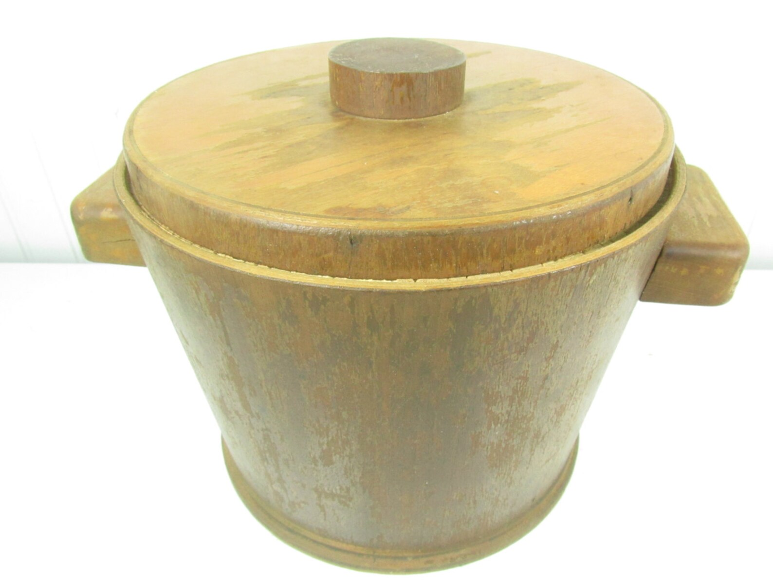 Thermos Ice Bucket, Retro Wood Ice Bucket, Glass Lined Ice Bucket, Mid ...