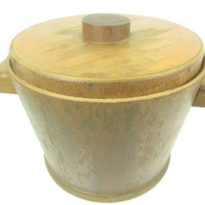 Thermos Ice Bucket, Retro Wood Ice Bucket, Glass Lined Ice Bucket, Mid ...