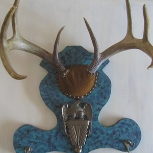 Vintage Antler Mount and Hat Rack, Nine Point Deer Antler, Wall Decor ...