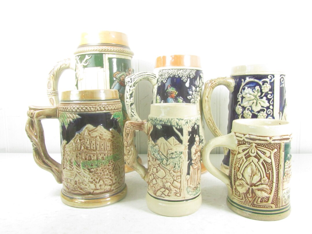 German Beer Stein, Large Beer Stein Collection, German Pottery, Beer ...