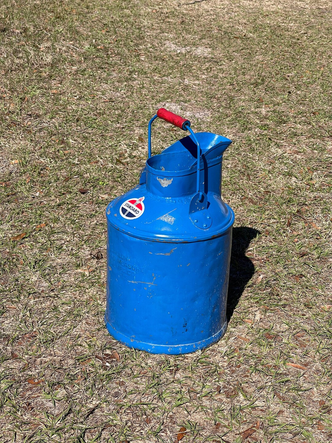 Antique Standard Oil Can, Large Oil Can, Metal Container, Farmhouse ...