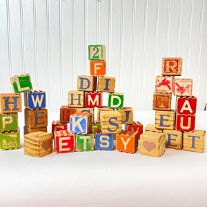 Vintage Wood Blocks, Abc Blocks, Toy Blocks, Colored Blocks, Etsy ...