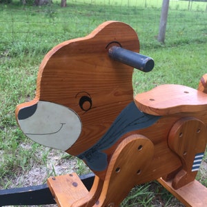 Wood Rocking Bear, Farmhouse Decor, Riding Toy, Vintage Bear, Childs ...