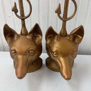 Antique English Fox Doorstops, Farmhouse Decor, Metal Dogs, Vintage ...