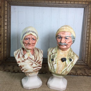 Vintage Statue, Man and Woman Bust, Vintage Bust, European Bust ...