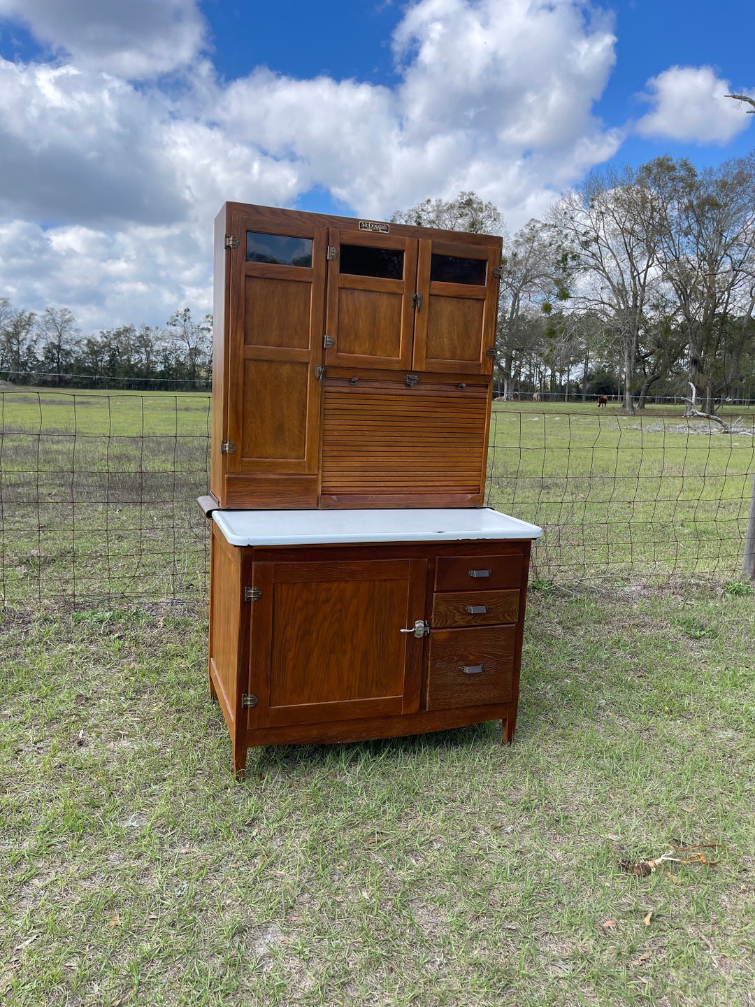 Antique Mcdougall Hoosier Cabinet, Hutch, China Cabinet, Primitive ...