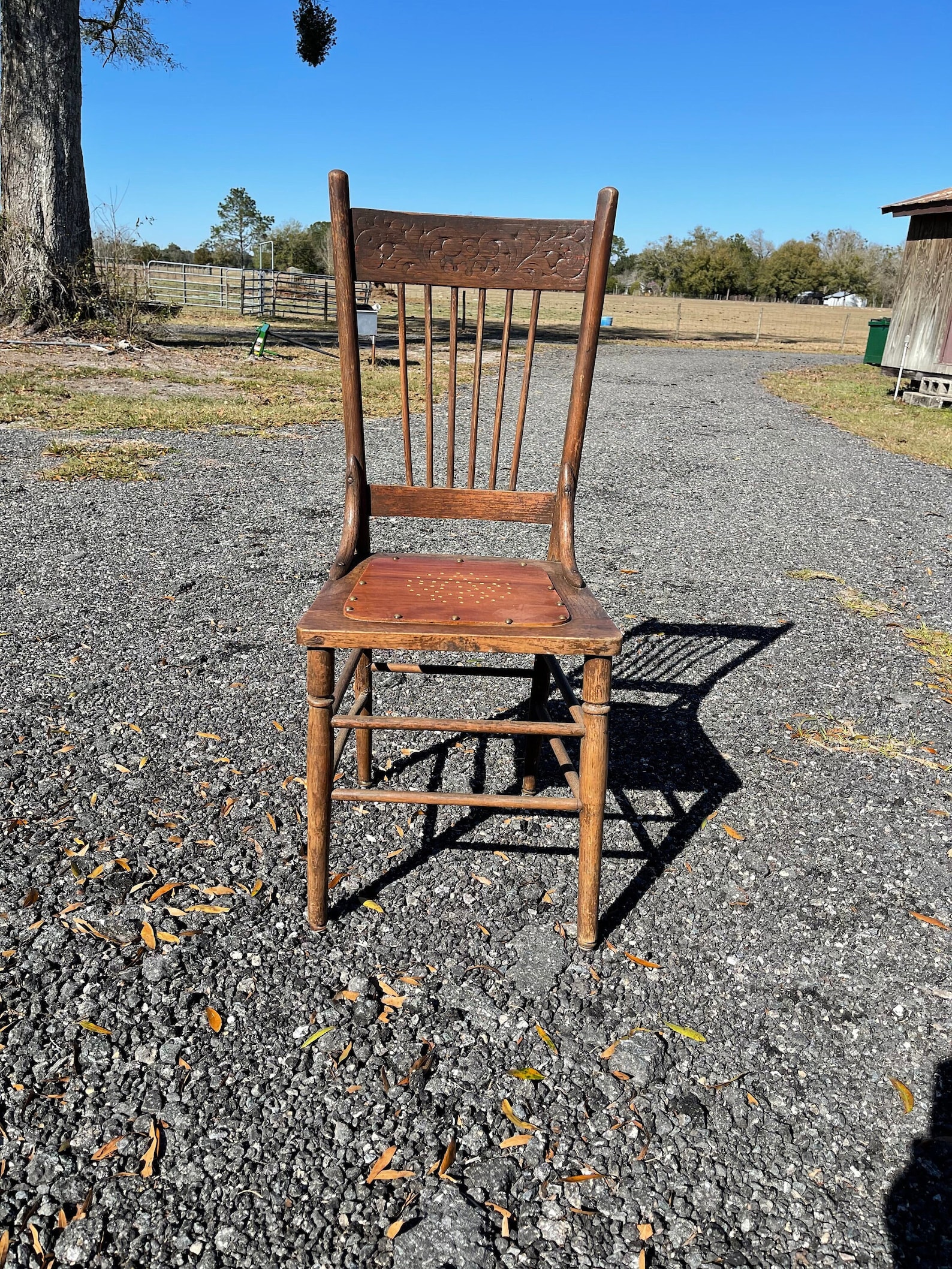 Antique Chair, Press Back Chair, Unique Chair, Furniture, Wood Chair ...