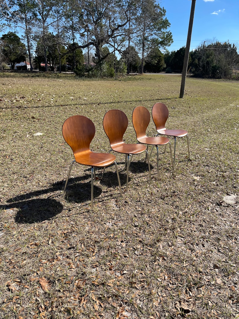 Vintage Ant Chairs MCM Decor Curved Plywood Chairs Mid - Etsy