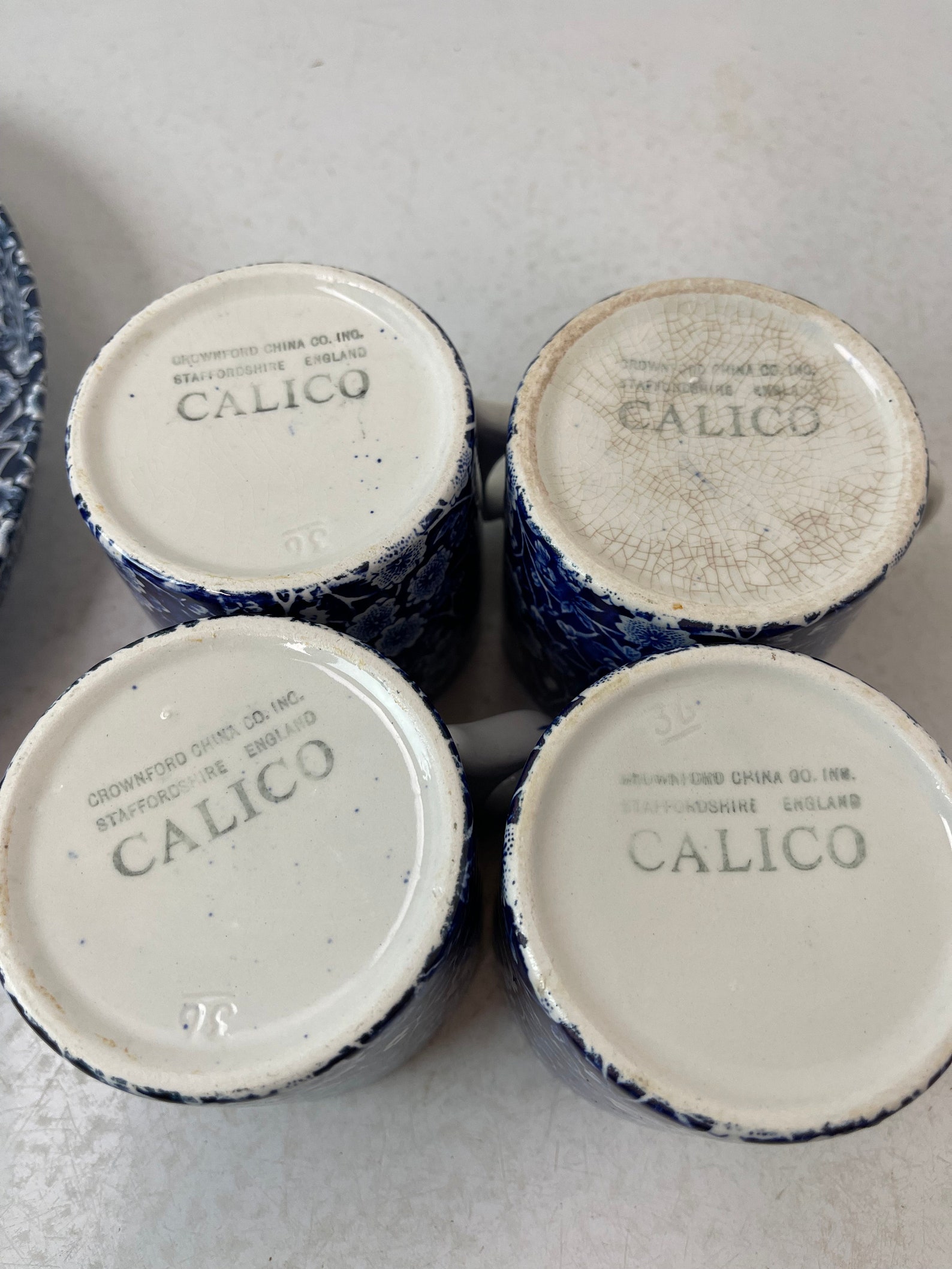 Vintage Calico Mug Set, Gift, Collectible Cups, English Tea Cups ...