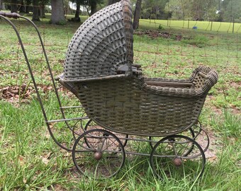Wicker doll pram | Etsy