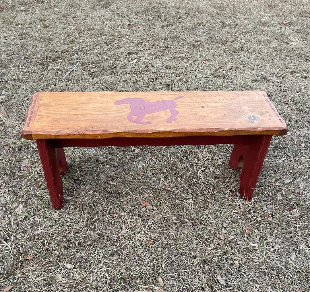 Rustic Horse Bench, Solid Wood Bench, Farmhouse Bench, Cowboy Bench ...