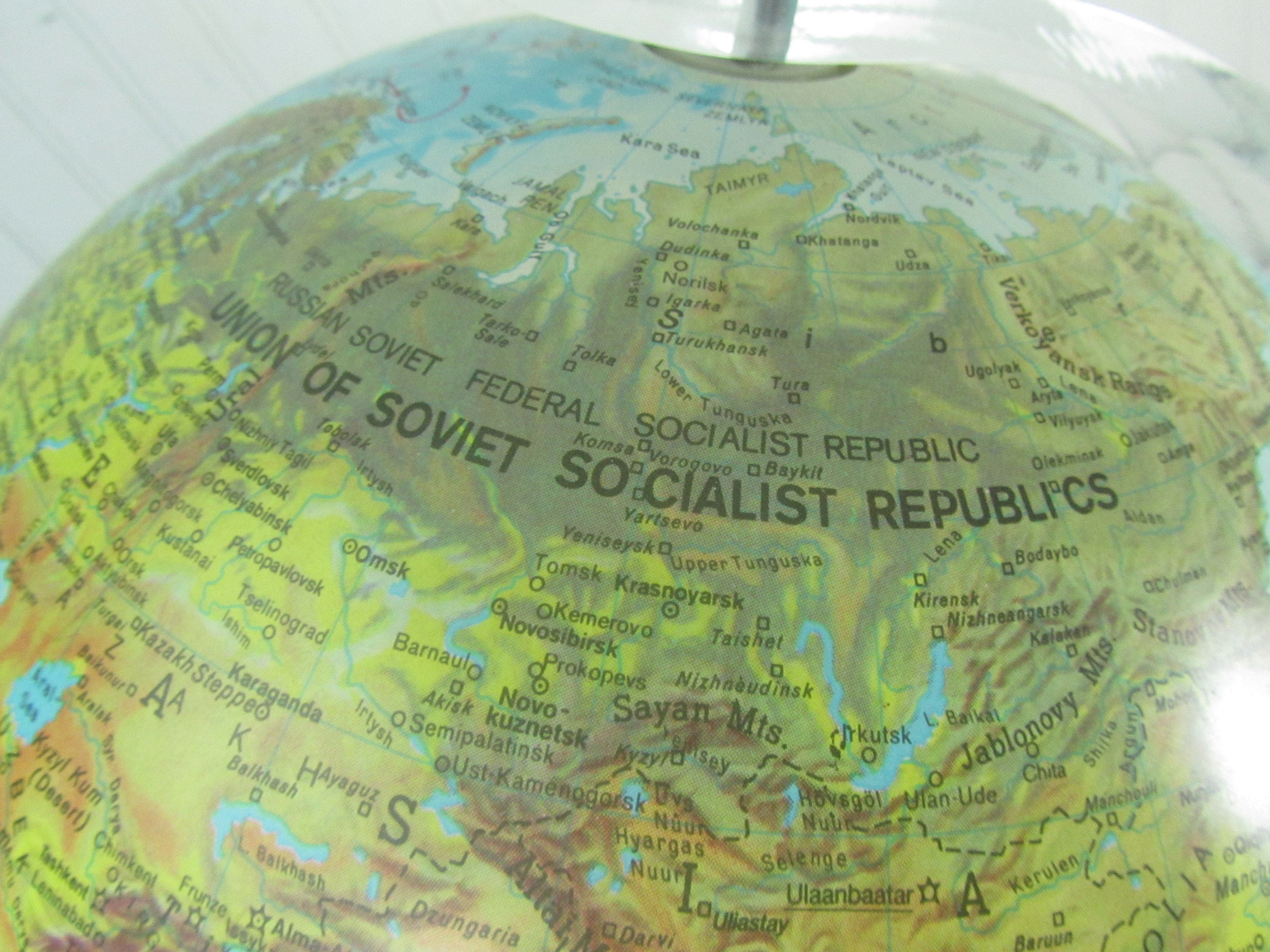 VINTAGE WORLD GLOBE, Globe, World Map, Lucite Stand, Mid Century ...