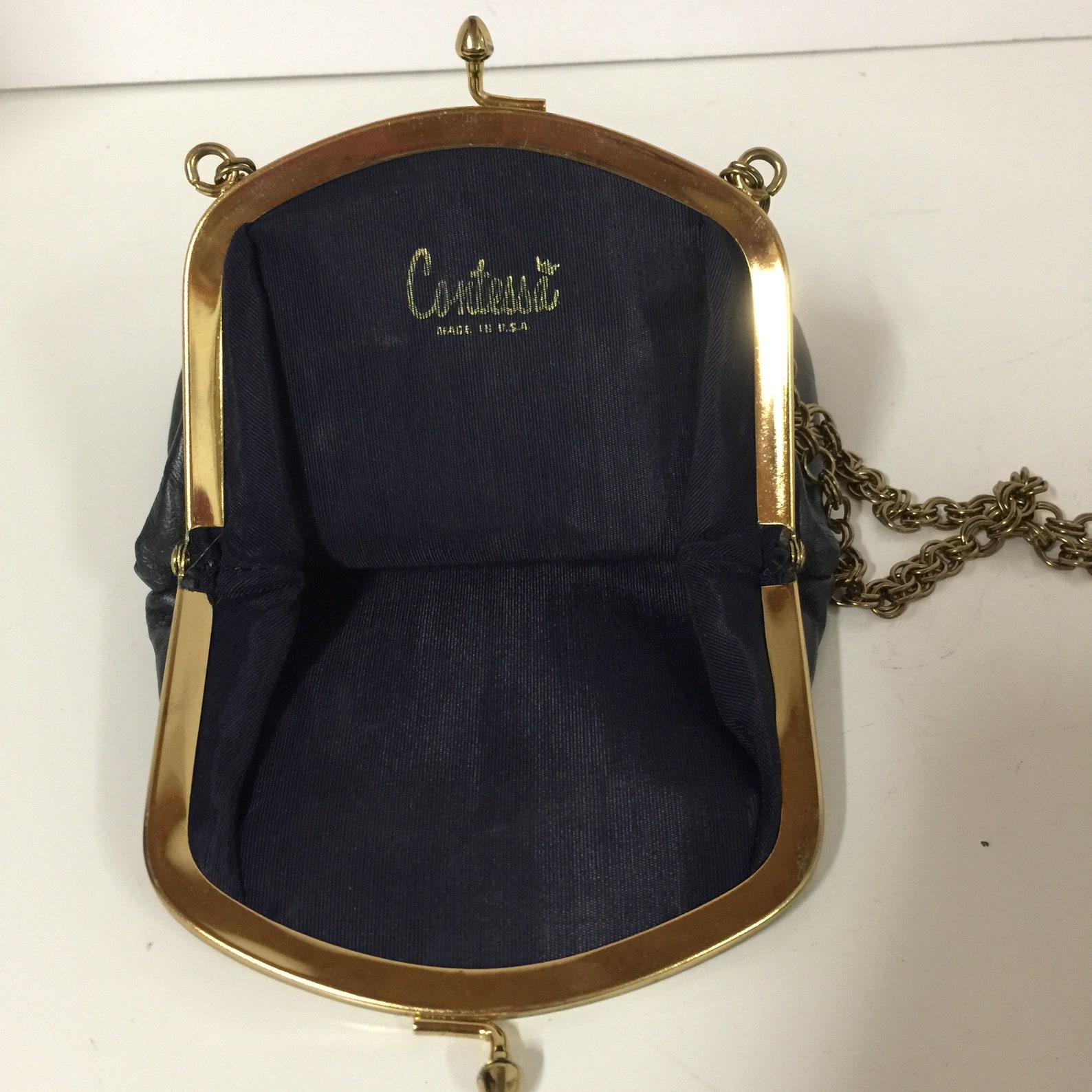 Vintage Purse Blue Leather Purse Vintage Contessa Purse - Etsy