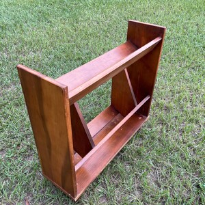 Vintage Book Shelf, Slant Front Bookcase, Furniture, MCM Book Shelf ...