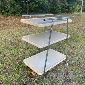 Mid Century Atomic Rolling Cart, Retro Metal Cart, Retro Furniture ...