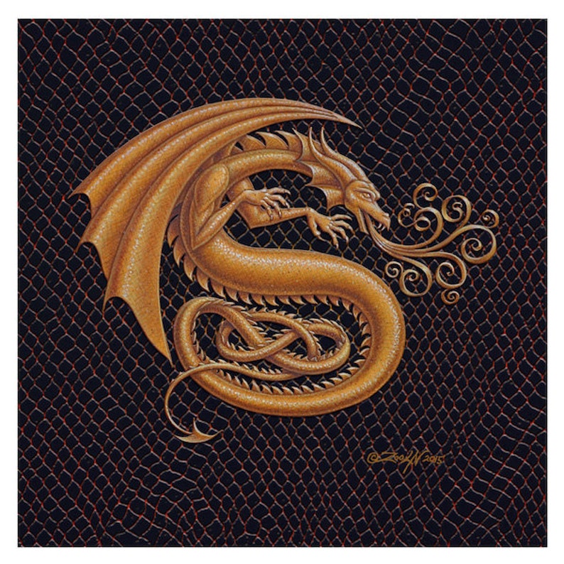Dragon Letter 's'art Print, an Ornate Fantasy Monogram From the ...