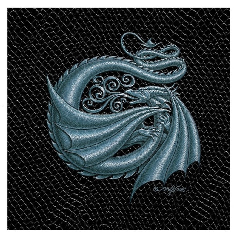 Dragon Letter "g"art Print, an Ornate Fantasy Monogram From the ...