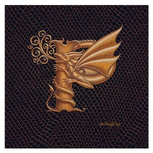 Dragon Letter part Print, an Ornate Fantasy Monogram From the ...