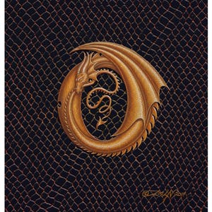 Dragon Letter "o" Art Print, an Ornate Fantasy Monogram From the ...