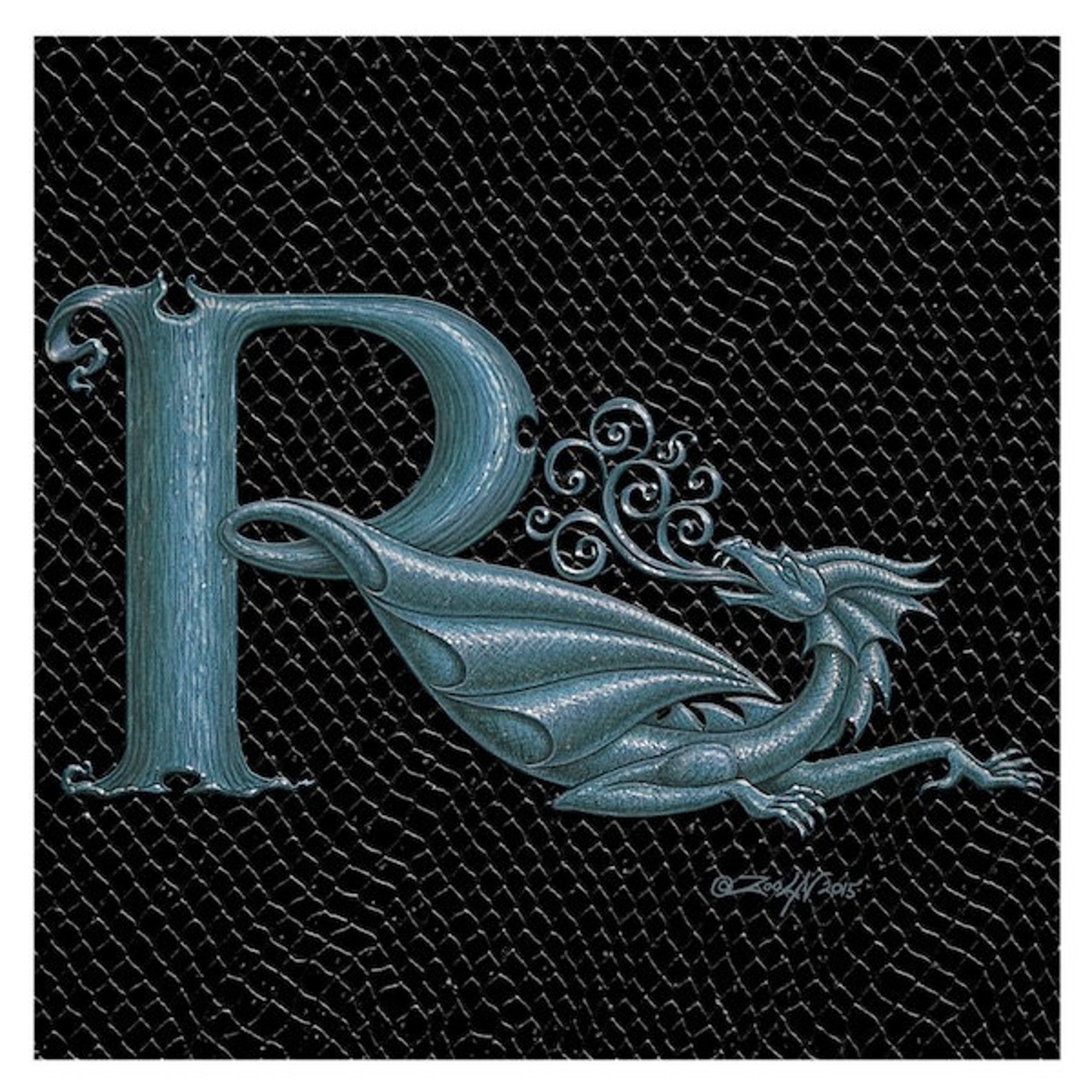 Dragon Letter "r" Art Print, an Ornate Fantasy Monogram From the ...