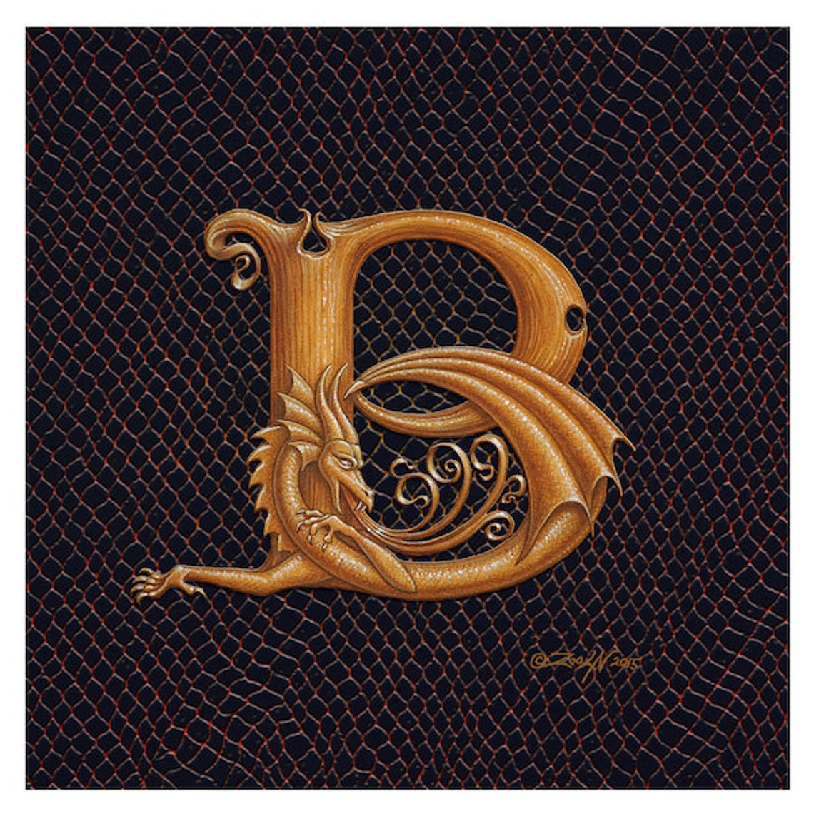 Dragon Letter b, an Ornate Fantasy Monogram From the Collection ...