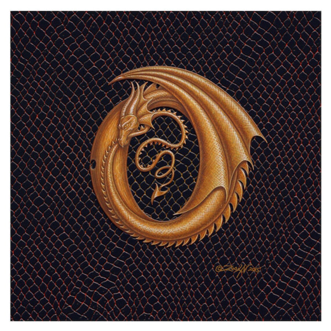 Dragon Letter o Art Print, an Ornate Fantasy Monogram From the ...