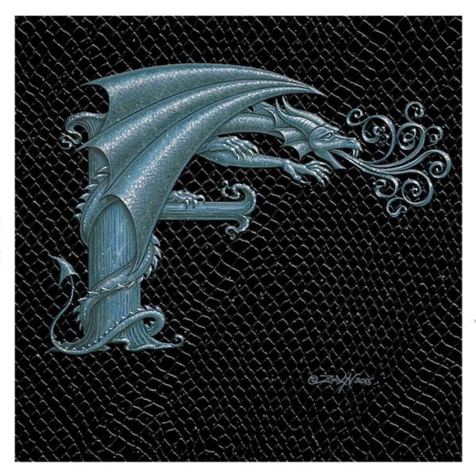 Dragon Letter fart Print an Ornate Fantasy - Etsy