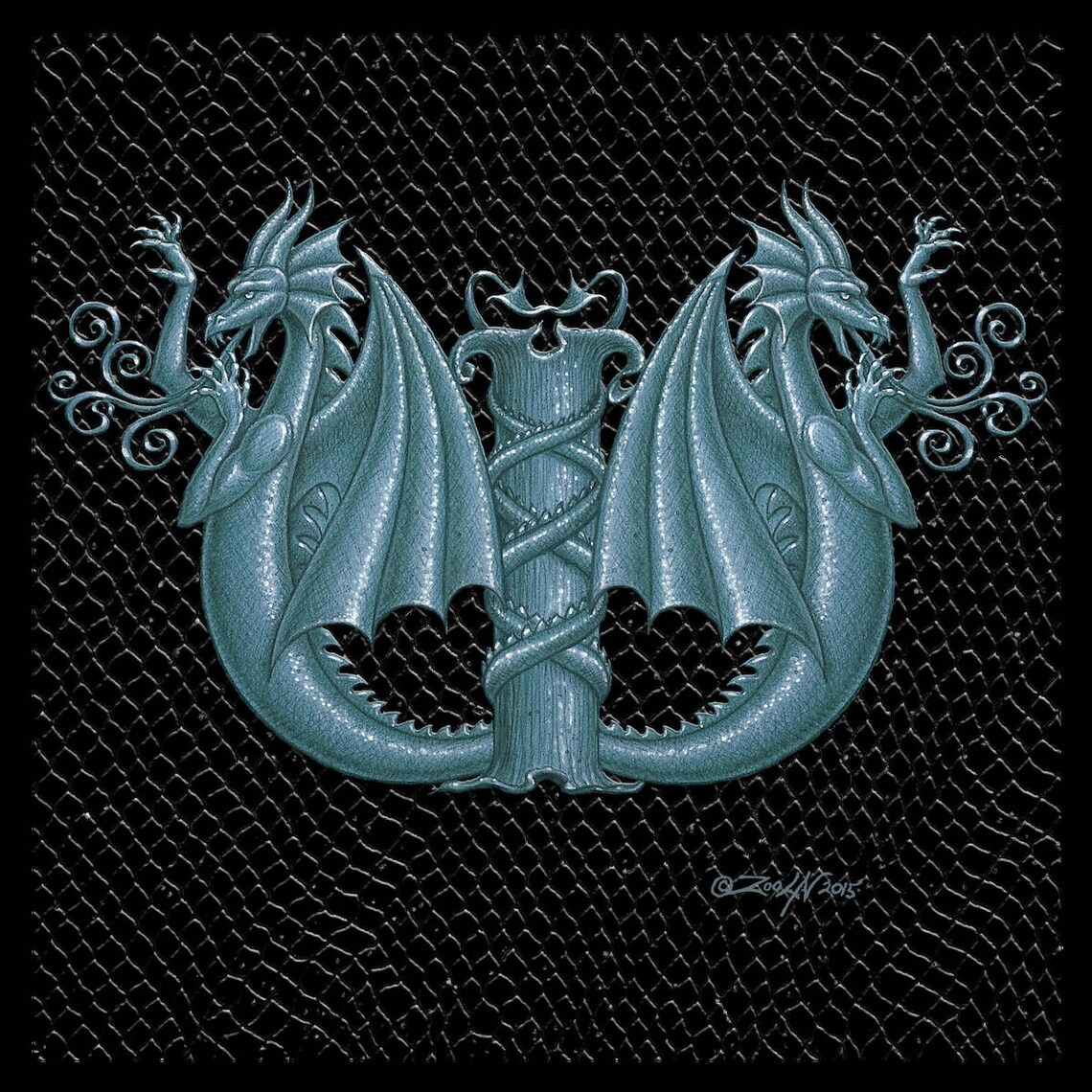 Dragon Letter W Art Print, an Ornate Fantasy Monogram - Etsy