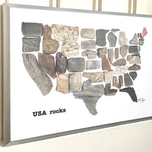 USA Rocks 8.5x11" Plaque, USA States Map, USA States Art, United States ...