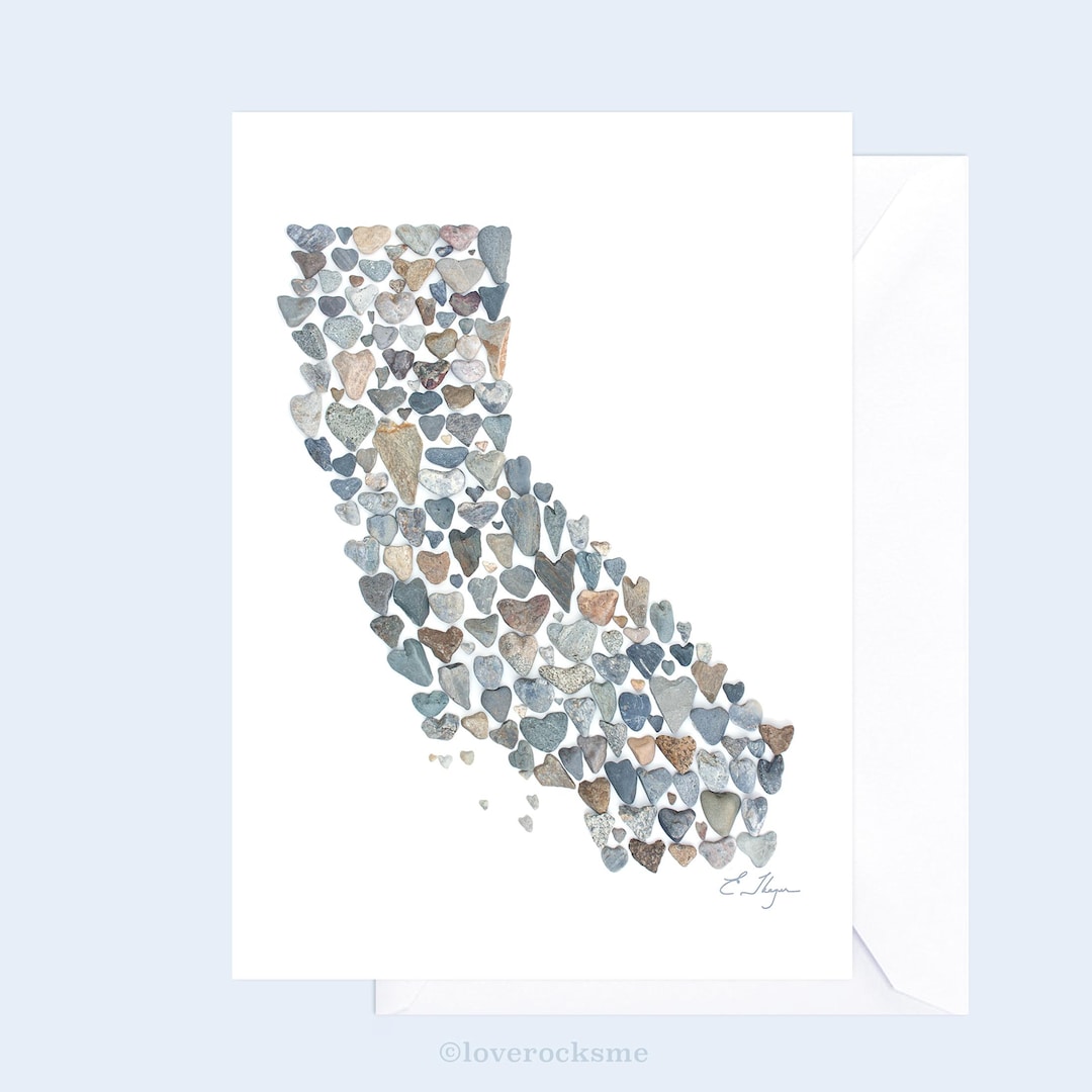 California Map Card, California State Map Art, California Wedding ...