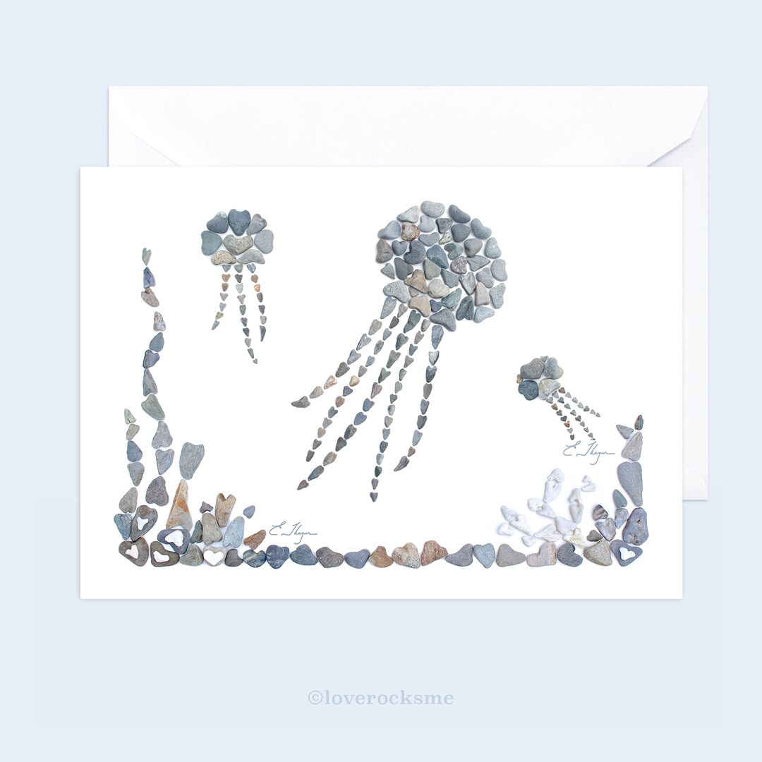 Jellyfish Card, Jellyfish Art Gifts, Sealife Card, Marine Life Card ...