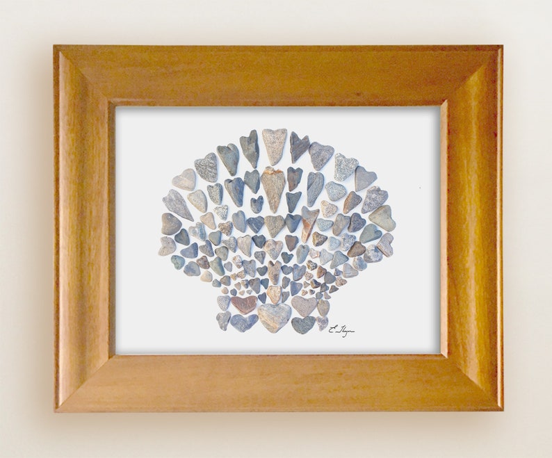 Scallop Shell Art Print Shell Wall Art Coastal Art Print - Etsy