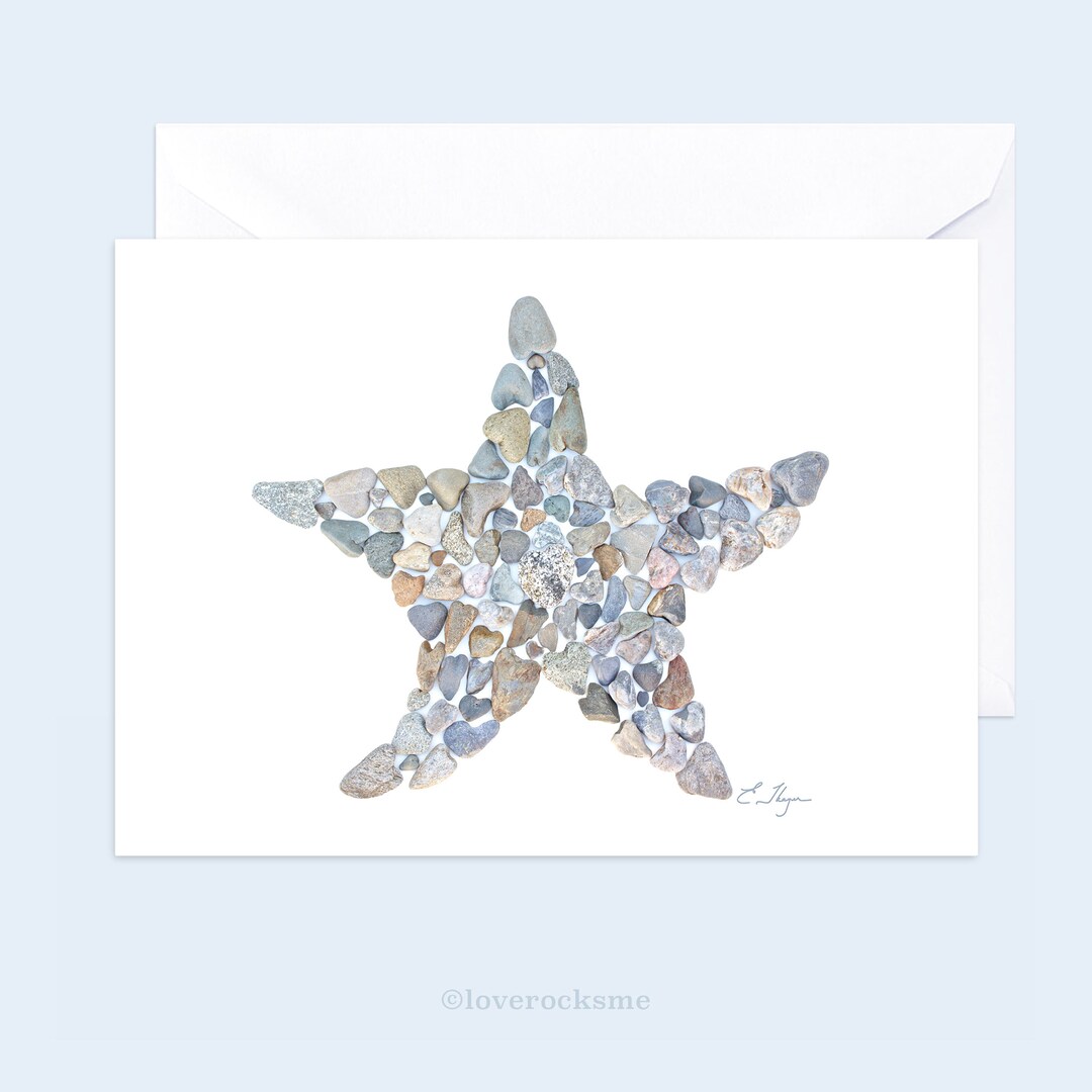 Starfish Card, Nautical Card, Coastal Card, Nautical Stationary ...
