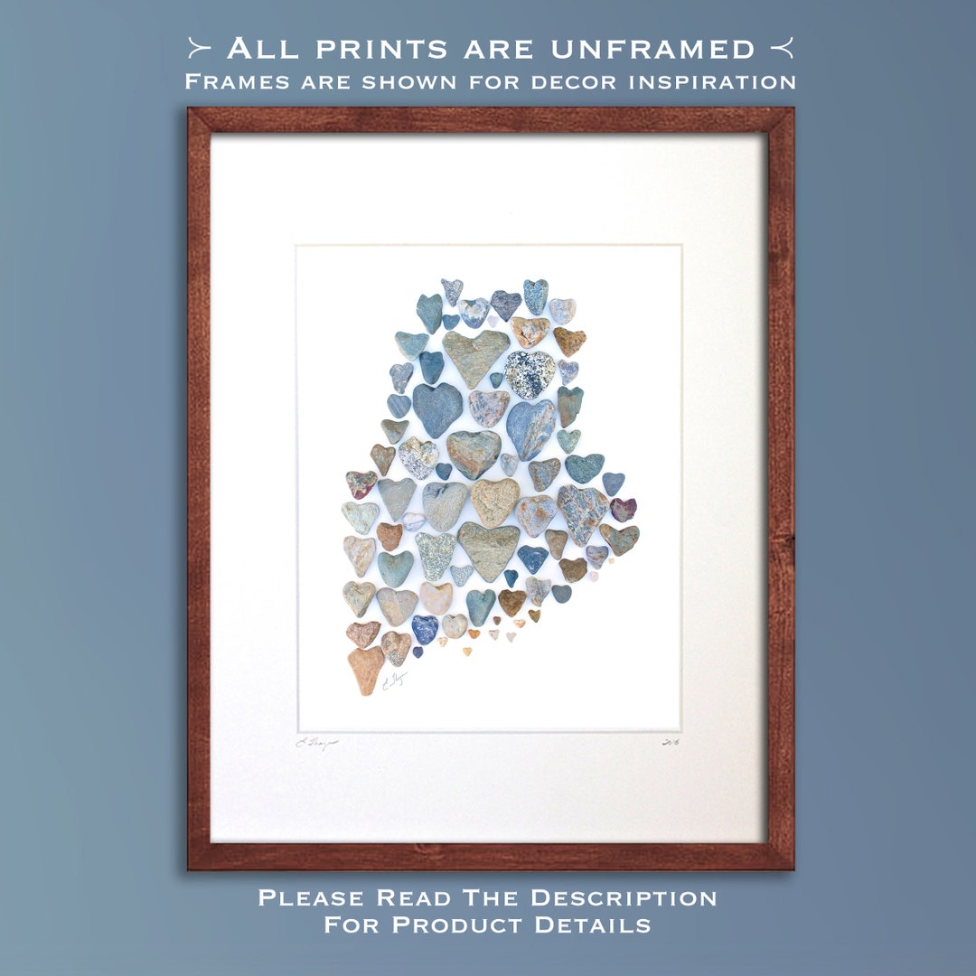 Maine Map Art Print, Maine Decor, State of Maine Art, Maine ...