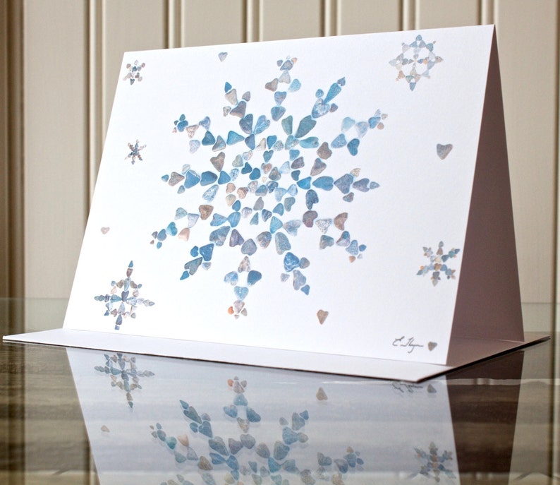 Snowflake Card, Snow Lover Card, Winter Cards, Beach Holiday Cards ...