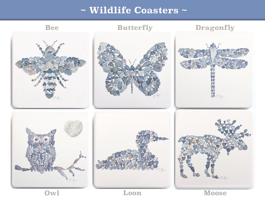 Wildlife Coasters, Nature Coasters, Dragonfly Coaster, Bee Coaster, Owl ...