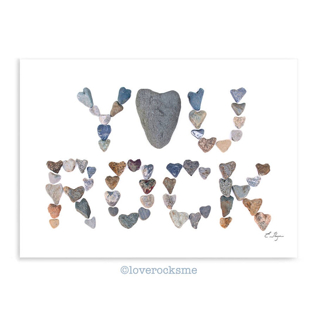 You Rock Card, Love Rocks Pebble Art, You Rock Gift, Congratulations ...