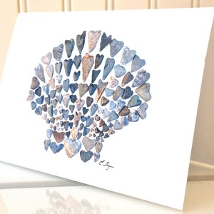 Scallop Shell Card Nautical Card Coastal Card Maine Made - Etsy
