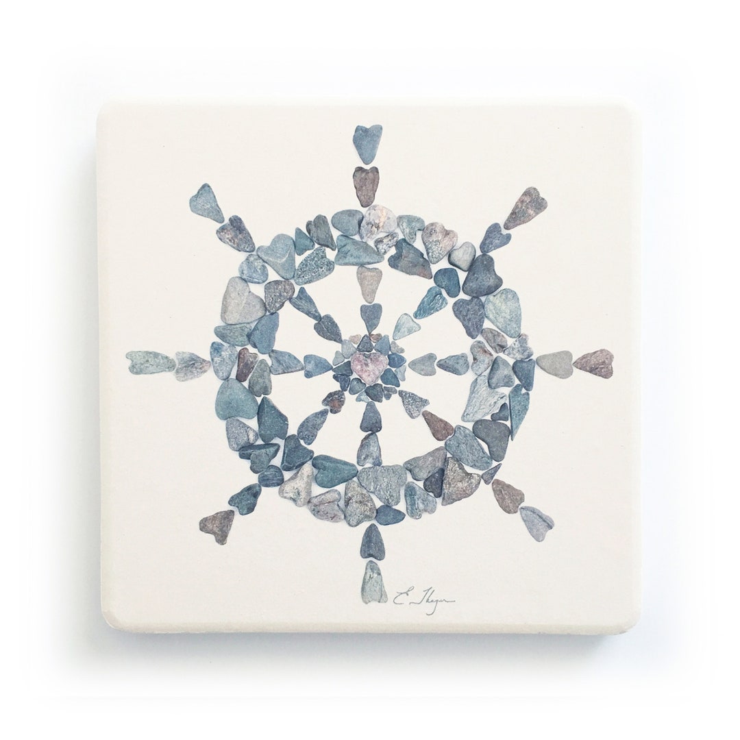 Ship's Wheel Coaster, Nautical Coaster, Coastal Coaster, Nautical Art ...