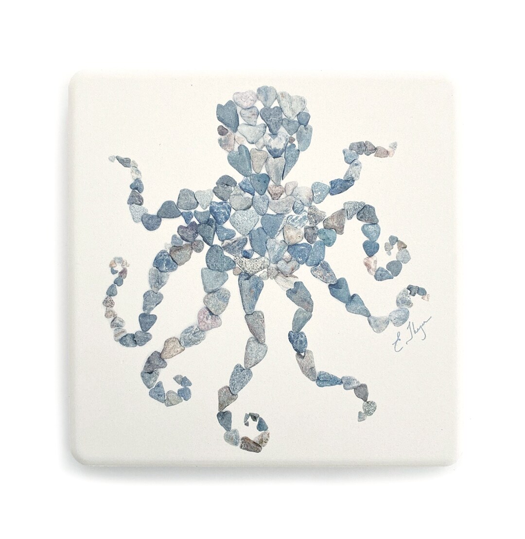 Octopus Coaster, Octopus Home Decor, Octopus Gifts, Coastal Coaster ...
