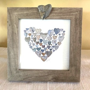Framed Heart Print, Heart of Hearts Art Decor, Heart Rock Frame, Gifts ...